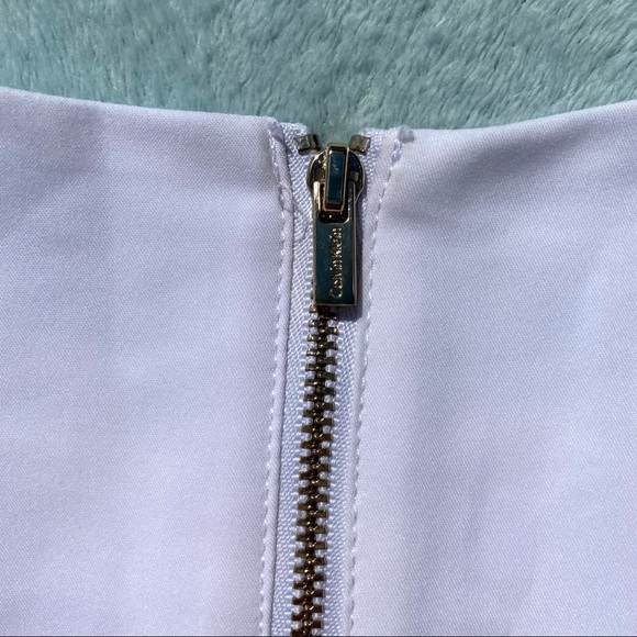 Calvin Klein | Dresses | Calvin Klein Square Armhole Fit Flare White ...